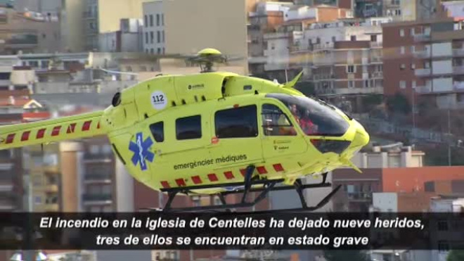 Un incendio en la iglesia de Centelles deja nueve heridos | Público